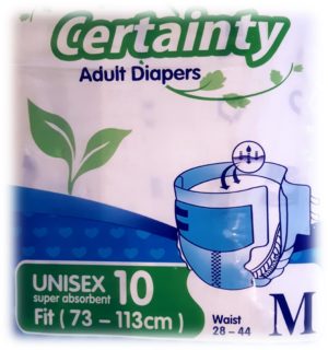CERTAINTY Adult Diapers UNISEX Super Absorbent (Medium) 10's 1 ...